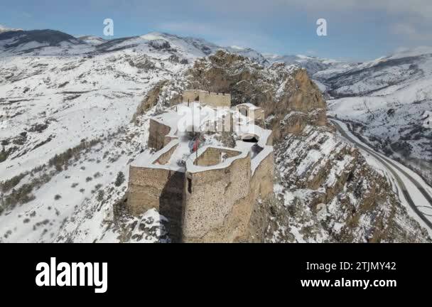 The famous goat castle in Gumushane, built on the highest point of the ...