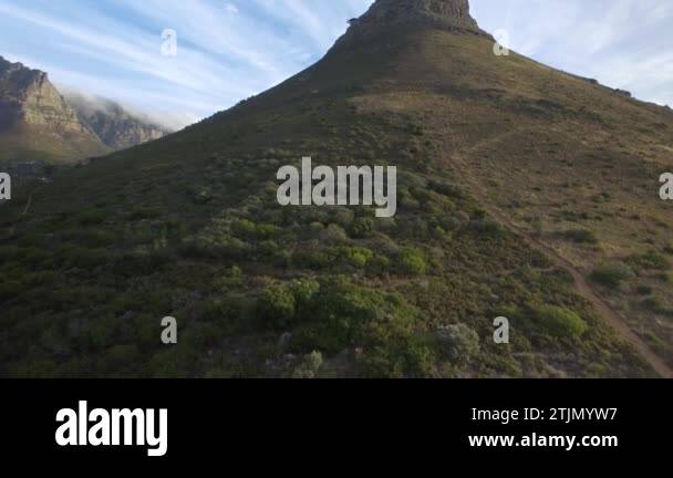 Cape Town 4K UHD aerial footage of Lions Head Peak with Table Mountain ...