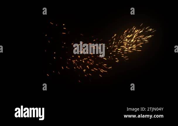 4K Special effect of spark particles on Black Background. Sparks from ...
