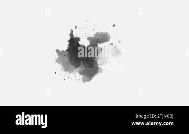 Ink splatters transition animation. Ink brush stroke transition. Ink ...
