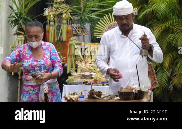 Ubud, Indonesia - October 22, 2022: Balinese ritual is performed by ...