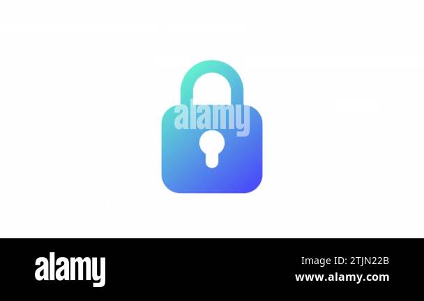 Animated closing gradient ui icon. Cybersecurity. Wrong password. Seamless loop HD video with ...