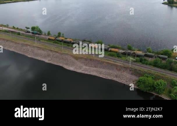 Pontoon bridge of the Ukrainian army. Installation of a temporary ...