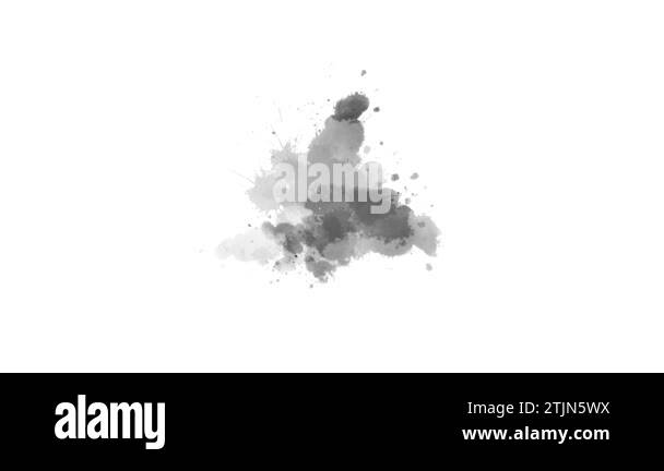 fluid ink splash transition on a white background. watercolor paint ...
