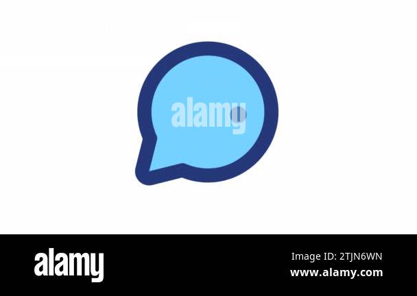 Animated comment color ui icon. Reply to social media post. Message. Respond to chat. Seamless ...
