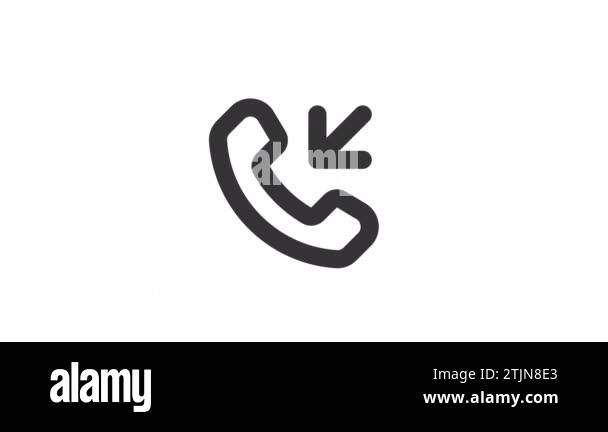 Animated incoming call line ui icon. Communication. Seamless loop HD video with alpha channel on ...
