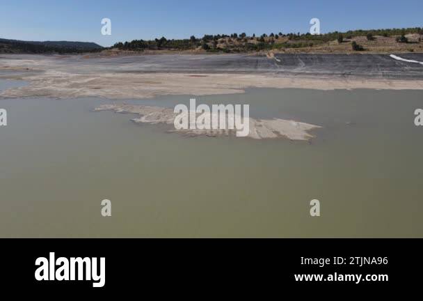 Drone Footage Irrigation Pond, artificial irrigation pond, water ...