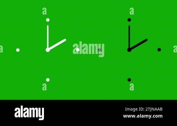 Running clock motion graphics with green screen background Stock Video ...