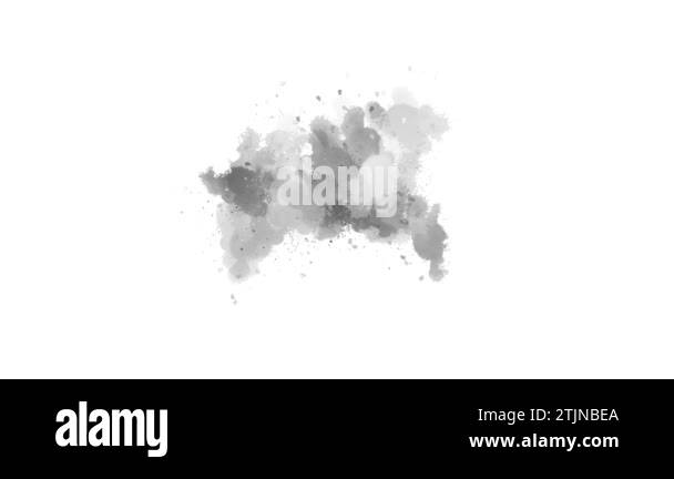 Ink drops effect animation. Ink brush stroke transition. Ink splash ...