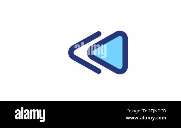 Animated backwards color ui icon. Multimedia player control. Playing ...