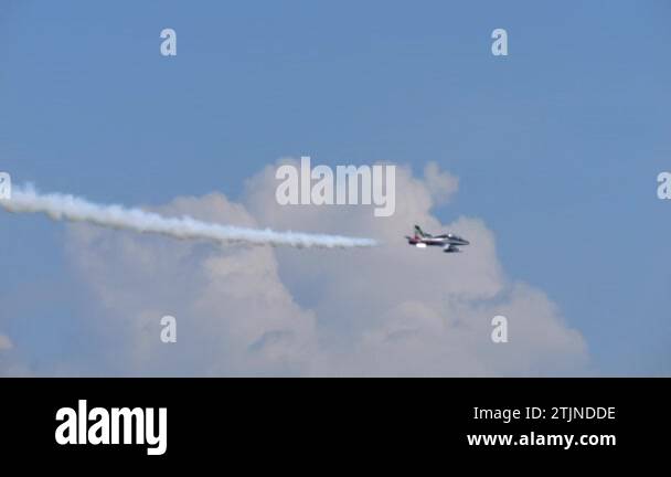 Ghedi Italy SEPTEMBER, 8, 2022 Isolated jet plane with Italian flag ...