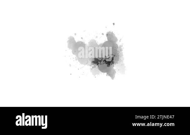 Ink drops effect animation. Ink brush stroke transition. Ink splash ...