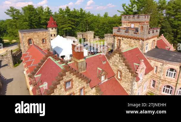 Searles Castle aerial view with Grand English Tudor style built in 1905 ...