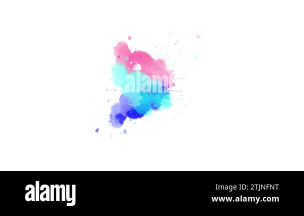 ink transitions splatter blot spreading. watercolor paint brush stroke ...