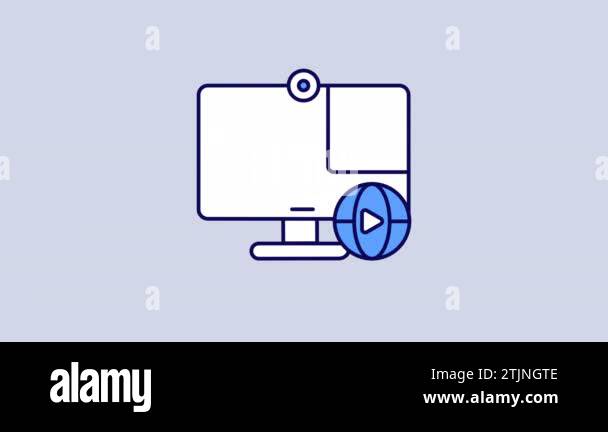 Animated web conference color icon. Video call duration. Communication ...