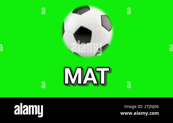Match day animated illustration word with soccer ball in green screen ...