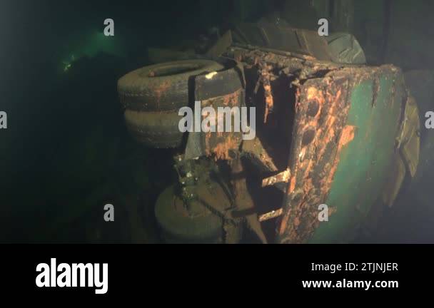 Scuba divers swims on the Shipwreck Swedish ferry MS Zenobia. Wreck ...