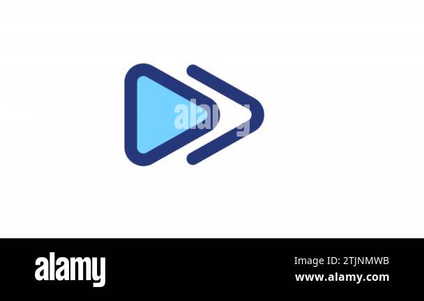 Animated fast forward color ui icon. Multimedia player control. Playing video. Seamless loop HD ...