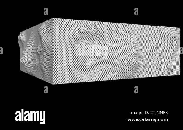 Mesh 3D animation for the show. Grid texture. Human head and hands ...