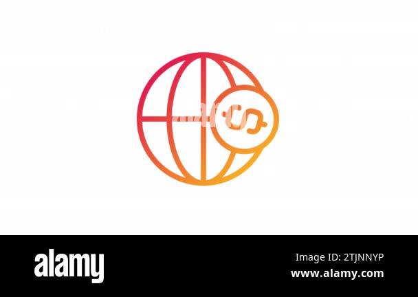 Animated transfer gradient icon. Global payment system. Financial ...