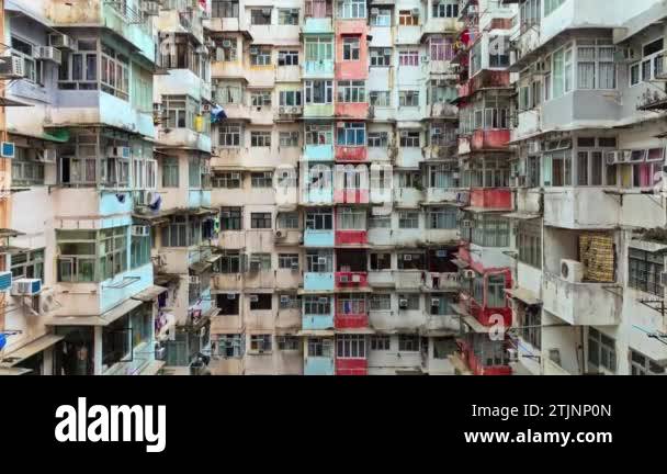 Yick Cheong and Yick Fat old apartment house exterior architecture in ...