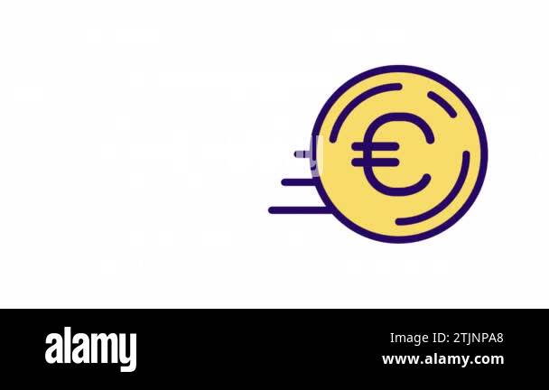 Animated sliding euro color icon. Technology of money transfers. Bank ...