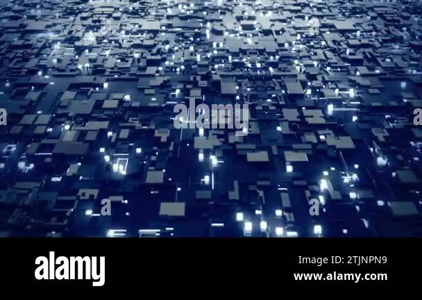 Quantum computing concept. Artificial Intelligence theme. 4K UHD ...