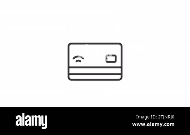 Animated cashback line ui icon. Part of sum return. Seamless loop HD video with alpha channel on ...