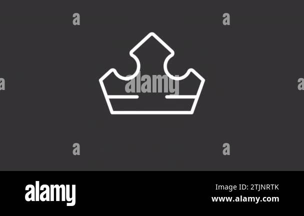 Animated VIP white line ui icon. Customer privileges. Seamless loop HD ...