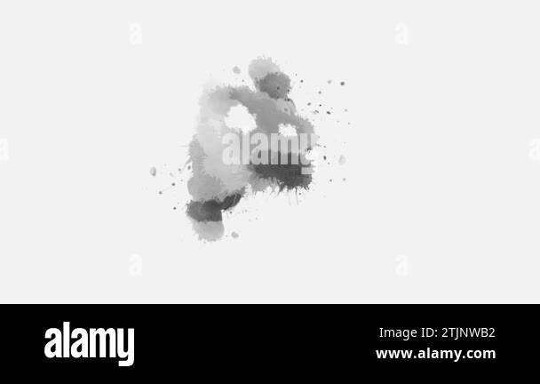 Ink splatters transition animation. Ink brush stroke transition. Ink ...