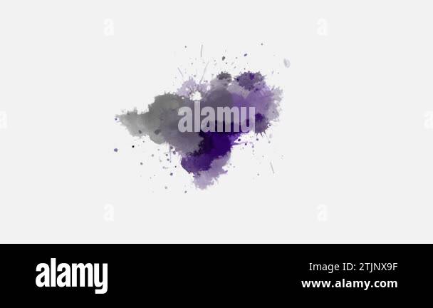 Ink splatters transition animation. Ink brush stroke transition. Ink ...