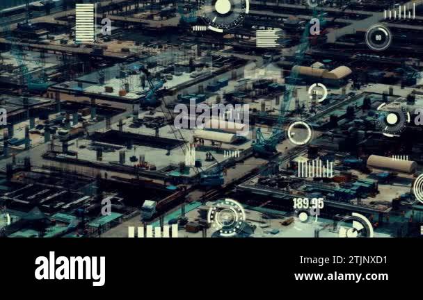 Construction technology concept with alteration graphic over ...