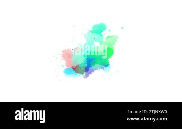 fluid ink splash transition on a white background. watercolor paint ...