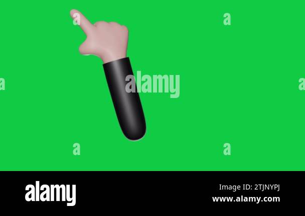 A set of 3D animated hand gesture Scroll Down on a green screen ...