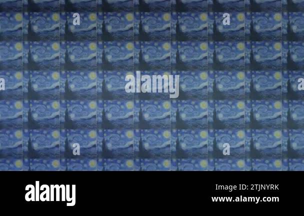 The Starry Night, Vincent van Gogh - Infinite Zoom Animation Stock ...