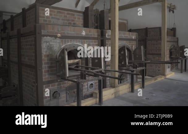 Crematorium at Dachau Concentration camp in Germany. Memorial Site ...