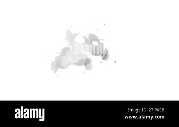 Ink drops effect animation. Ink brush stroke transition. Ink splash ...