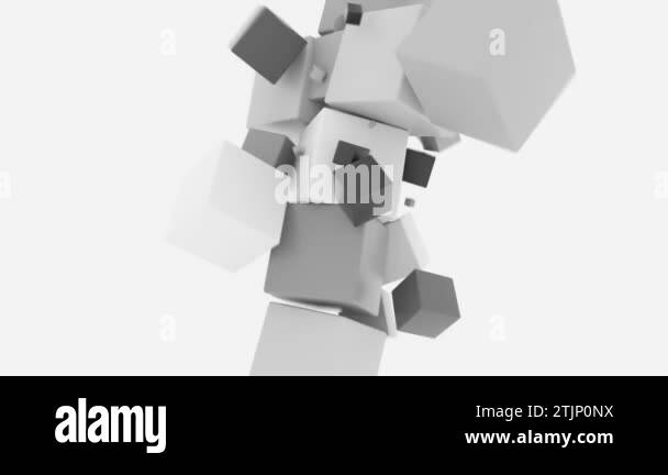 Abstract floating cubes collide with each other. 3D CGI animation Stock Video Footage - Alamy