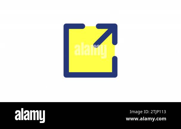 Animated external link color ui icon. Other website redirection. Reference. Seamless loop HD ...