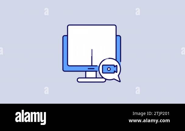Animated screen sharing color icon. Showing desktop to colleagues ...