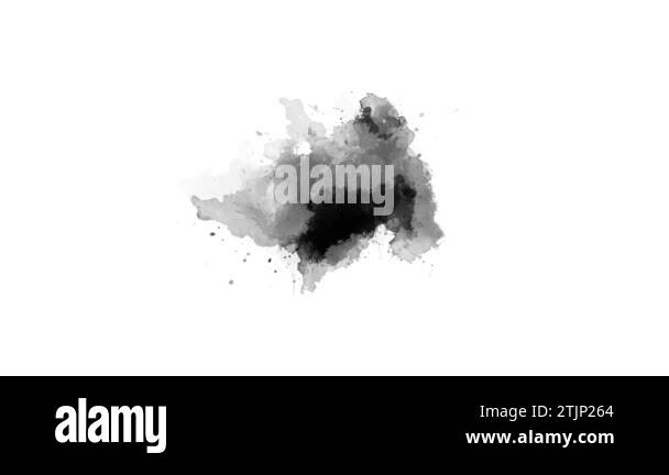 Ink drops effect animation. Ink brush stroke transition. Ink splash ...