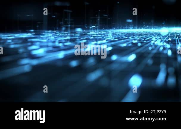 Hi-tech Space Scifi Network Landcape Background/ 4k animation of an ...