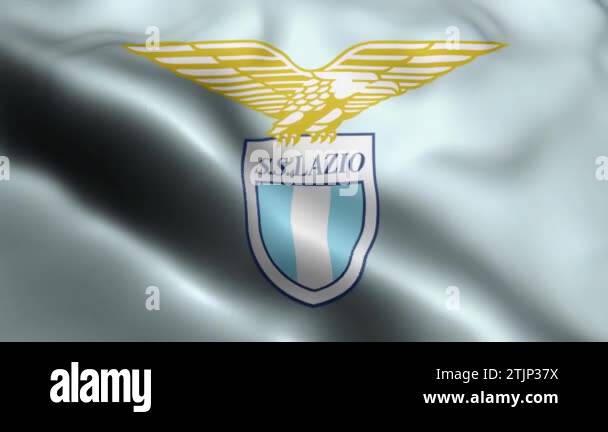 Lazio Flag video waving in wind. Lazio Flag Wave Loop waving in wind ...