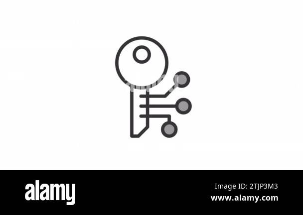 Animated cryptography linear icon. Encoded information. Cybersecurity. Private data encryption ...