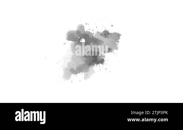 fluid ink splash transition on a white background. watercolor paint ...
