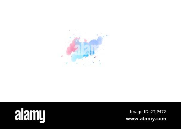 ink transitions splatter blot spreading. watercolor paint brush stroke ...