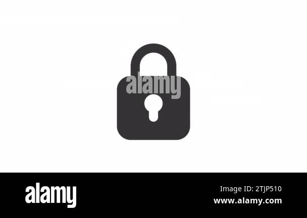 Animated closing lock line ui icon. Cybersecurity. Wrong password. Seamless loop HD video with ...