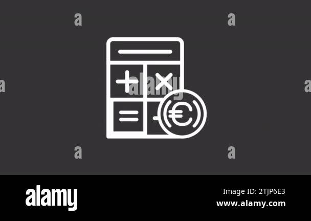 Animated conversion white line icon. Currency exchange calculator. Money savings. Seamless loop ...