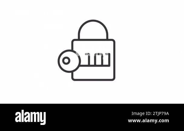 Animated Decryption Linear Icon Convert Encoded Data Into Original Form Information Conversion