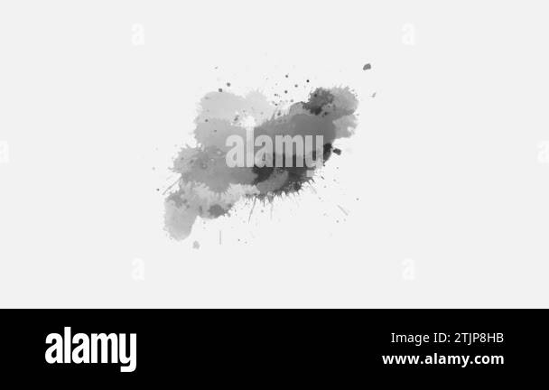 Ink splatters transition animation. Ink brush stroke transition. Ink ...